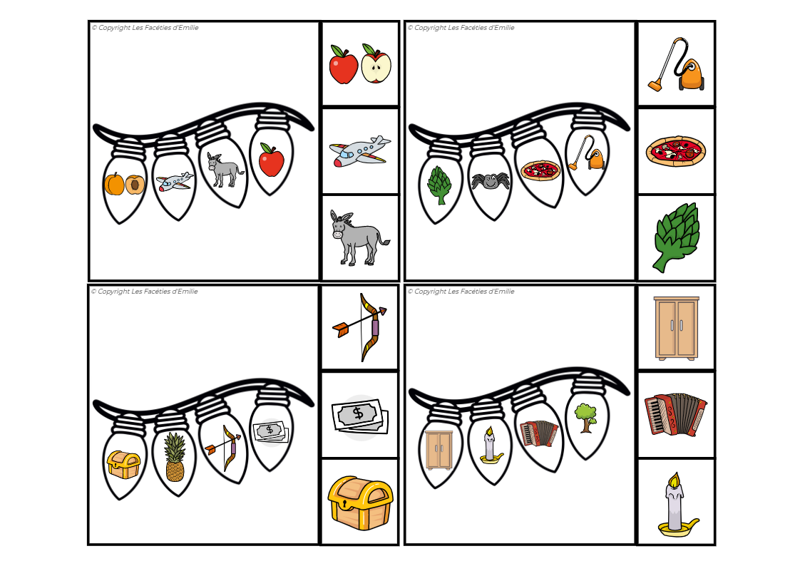 Phonologie et CAA : Cartes à Pince Trouver l'intrus (son initial) – Mon ...