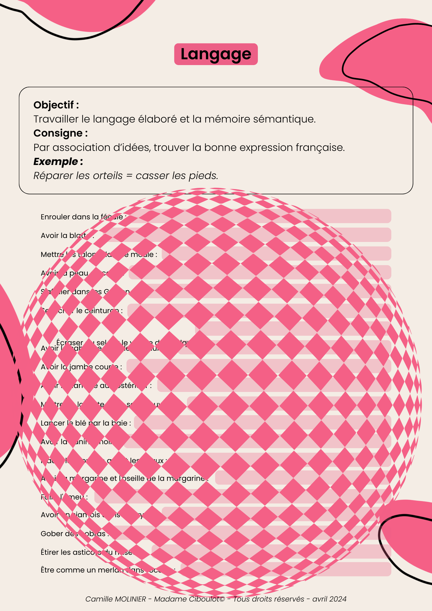 Fiche langage élaboré : les expressions modifiées 1 – Mon Marché Ortho
